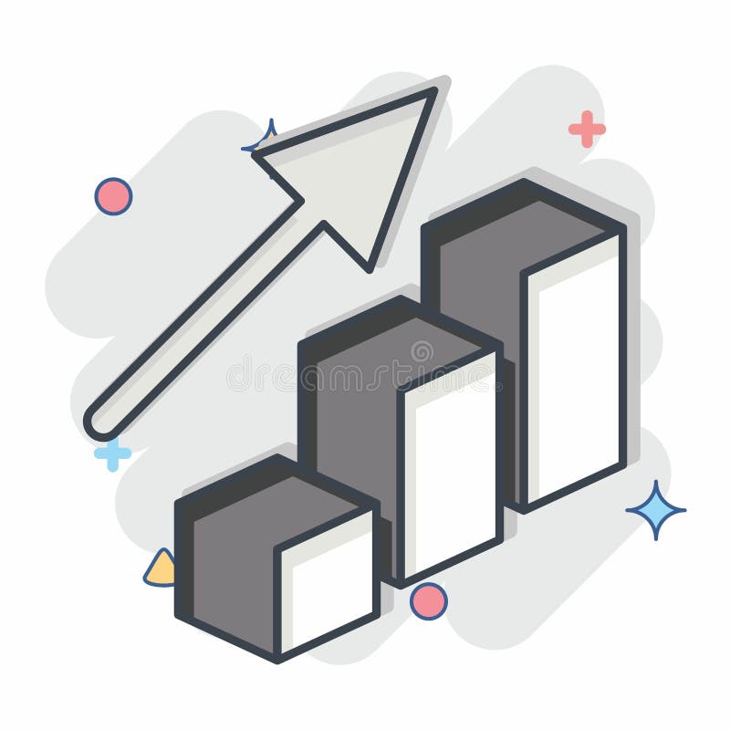 Icon Bar Chart. Related To 3D Visualization Symbol. Comic Style. Simple ...