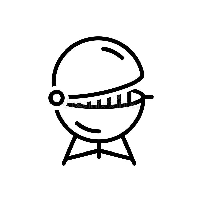Black Line Icon for Barbecue, Fire and Cook Stock Vector - Illustration ...