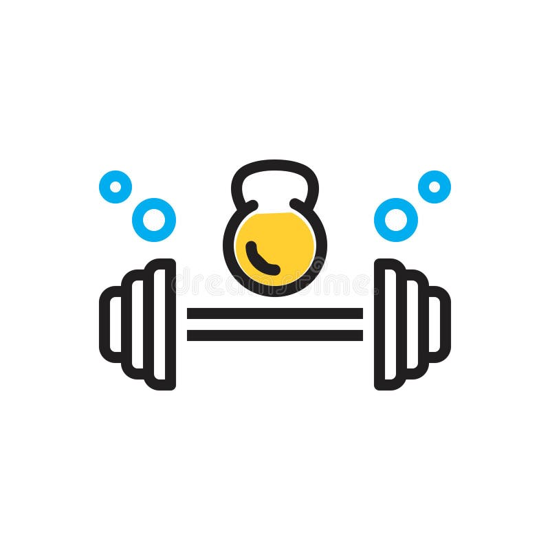 Multi Color Icon for Barbell, Bodybuilding and Exercise Stock ...