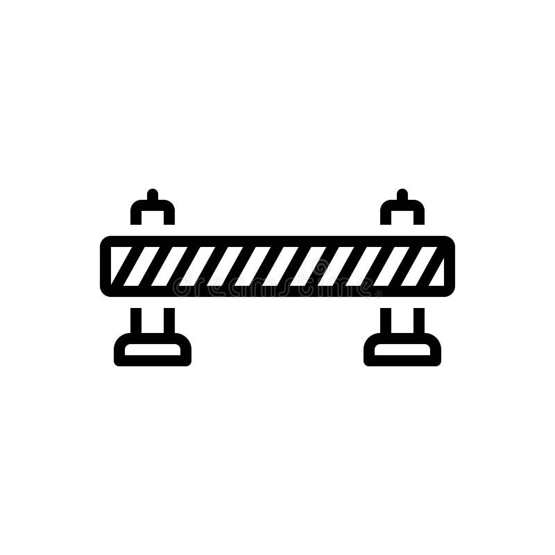 Black Line Icon for Barrier, Inhibition and Hurdle Stock Illustration ...