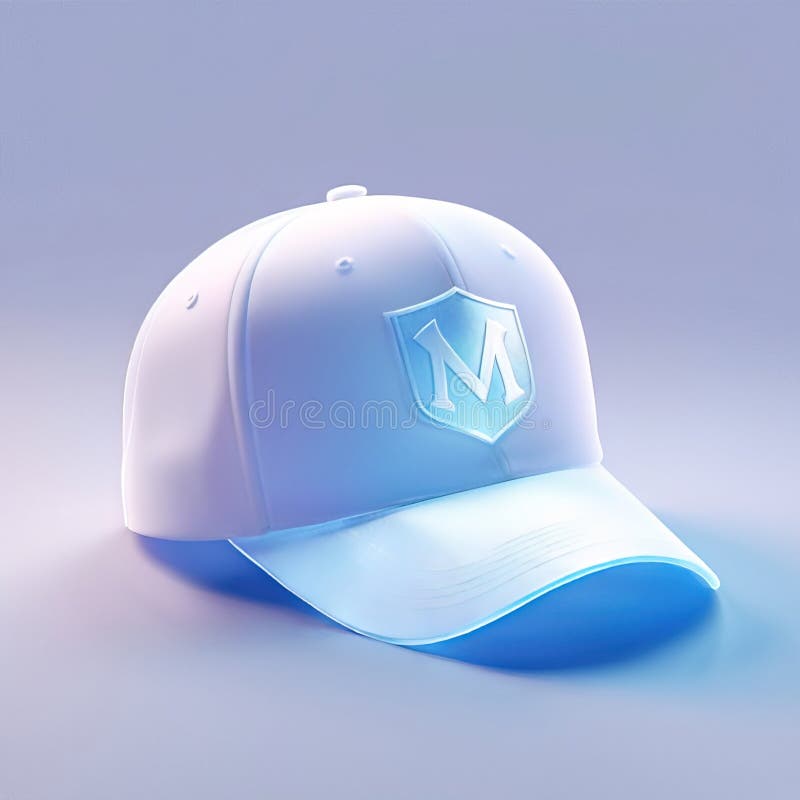 Icon of Baseball Cap, Glossy Glass Style Stock Illustration ...
