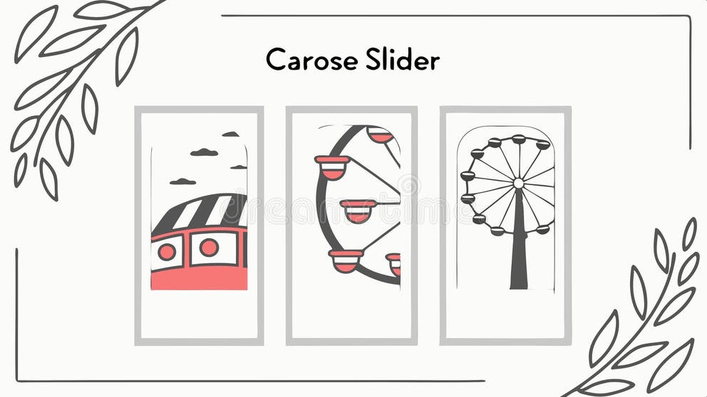 Carousel Slider with Icons for Mobile App and Web Interfaces Vector ...