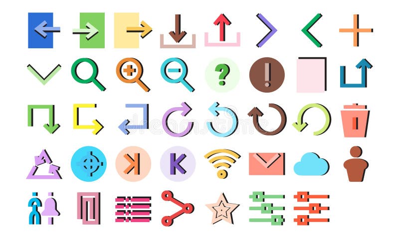 Basic, Interface, User Icons. Flat and Line Filled Icon Set Vector Blue ...