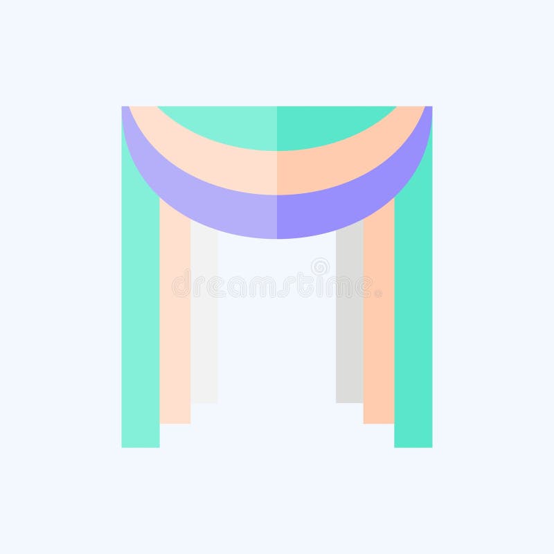 Icon Basic Swag. Related To Curtains Symbol. Flat Style. Simple Design ...