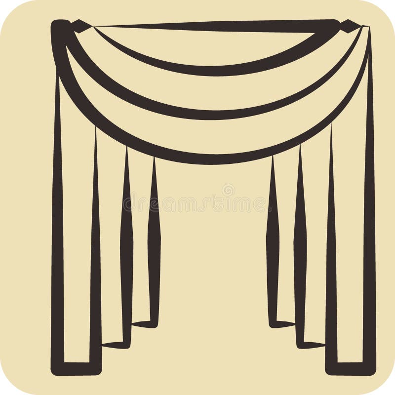 Icon Basic Swag. Related To Curtains Symbol. Hand Drawn Style. Simple ...