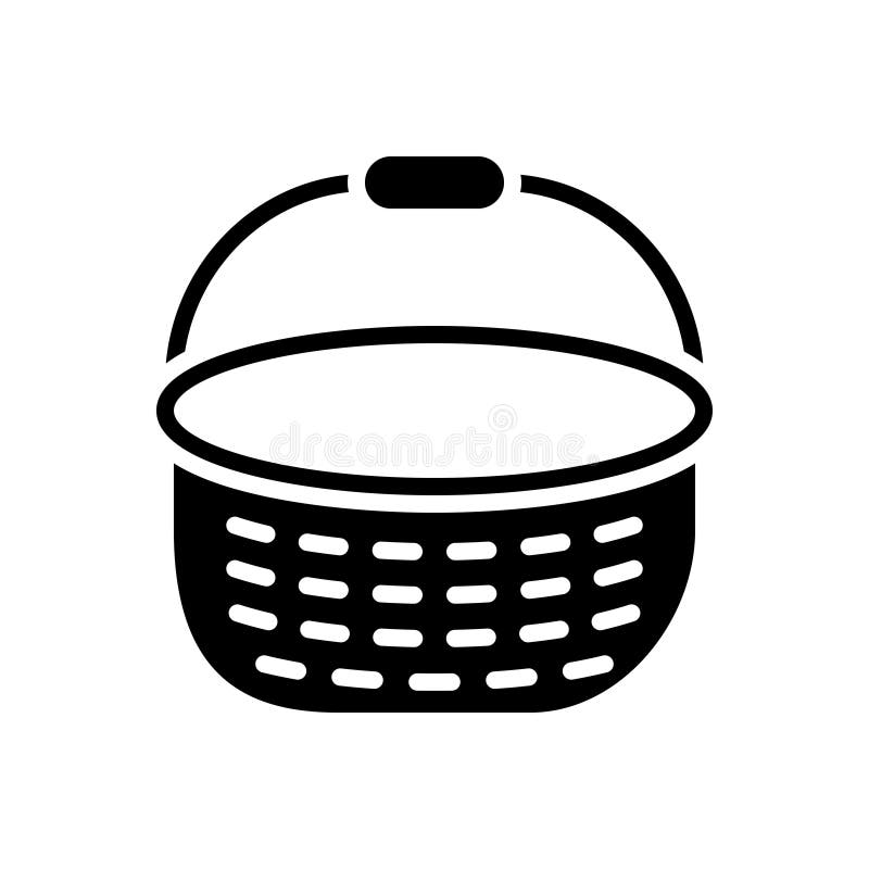 Black Solid Icon for Basket, Cart and Handle Stock Vector ...