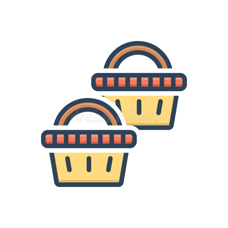 Color Illustration Icon for Baskets, Ecommerce and Store Stock Vector ...