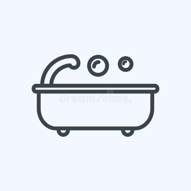 Icon Bath. Suitable for Home Symbol. Blue Eyes Style. Simple Design ...