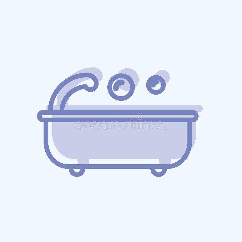 Icon Bath. Suitable for Home Symbol. Two Tone Style. Simple Design ...