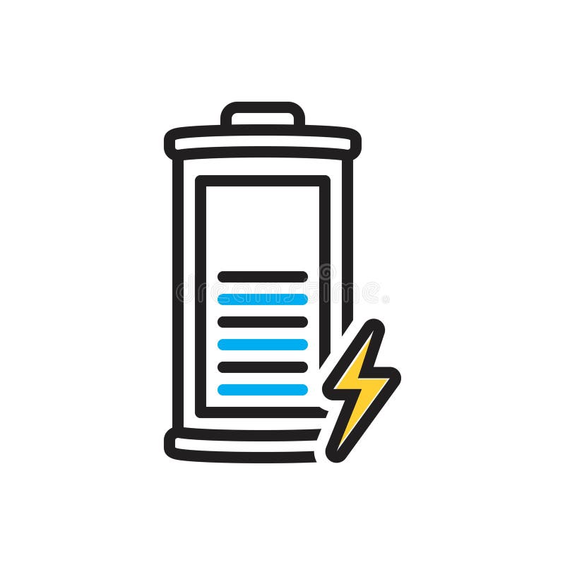 Multi Color Icon for Battery, Battery Indicator and Charge Stock ...