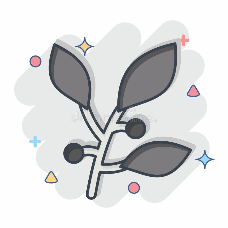 Icon Bay Leaf. Related To Spice Symbol. Comic Style. Simple Design ...