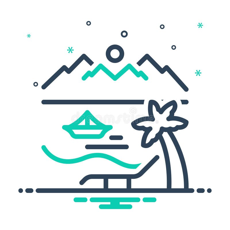 Mix Icon for Beaches, Coast and Shore Stock Illustration - Illustration ...