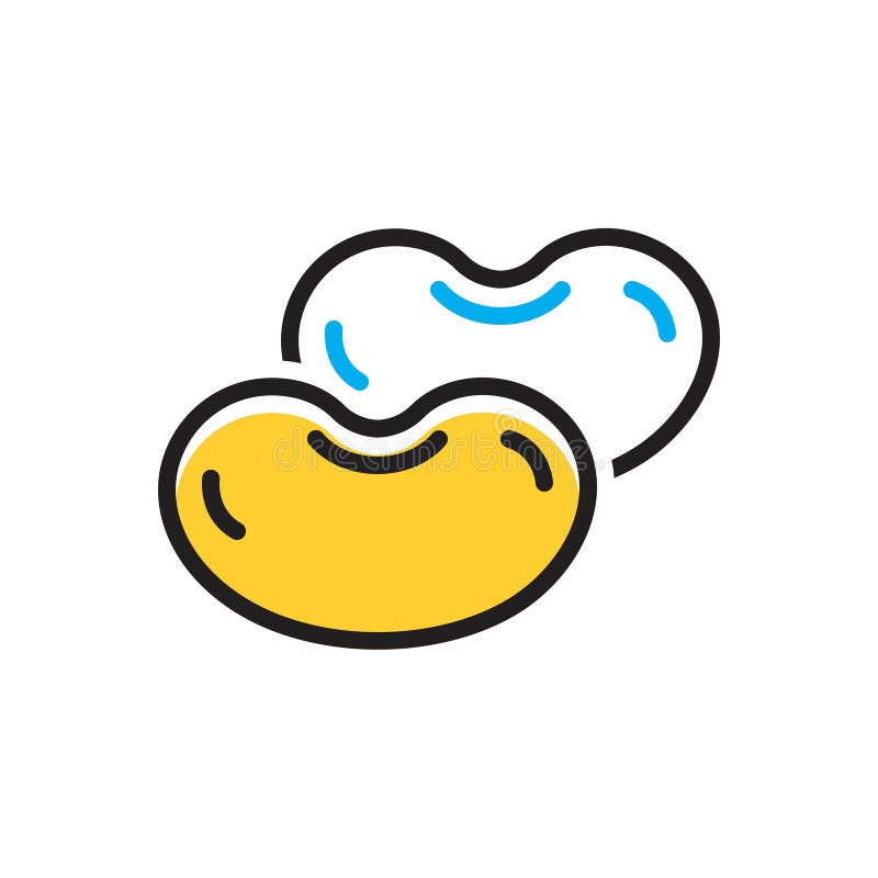 Multi Color Icon for Bean, Grain and Organic Stock Illustration ...