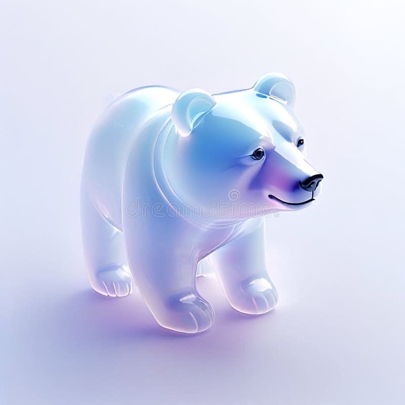 Icon of Bear, Glossy Glass Style Stock Illustration - Illustration of ...