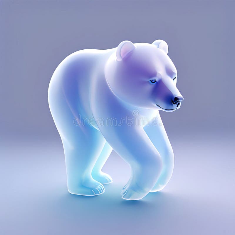 Icon of Bear, Glossy Glass Style Stock Illustration - Illustration of ...