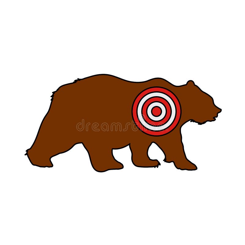 Icon of Bear Silhouette with Target Stock Vector - Illustration of ...