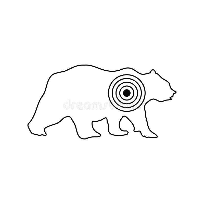 Icon of Bear Silhouette with Target Stock Vector - Illustration of ...
