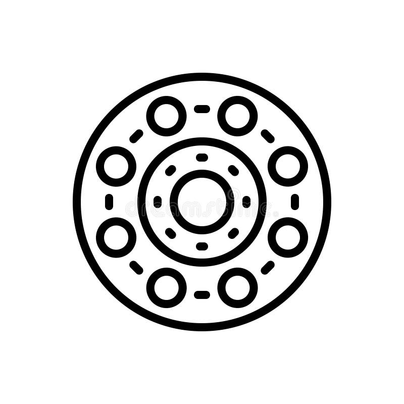 Black Line Icon for Bearing, Ball and Wheel Stock Vector - Illustration ...