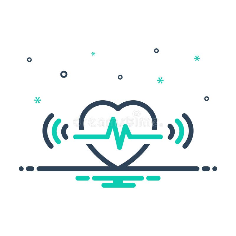 Mix Icon for Beating Heart, Heartthrob and Ecg Stock Vector ...