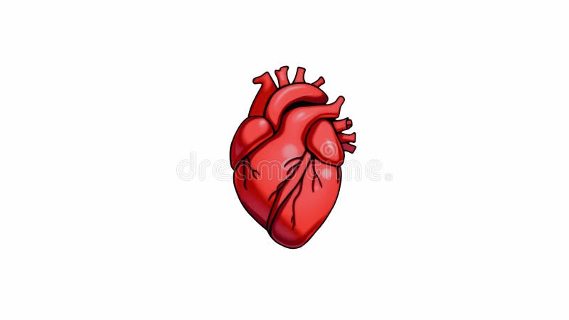 Icon of Beating Human Heart Isolated on White Background. 4k Footage ...
