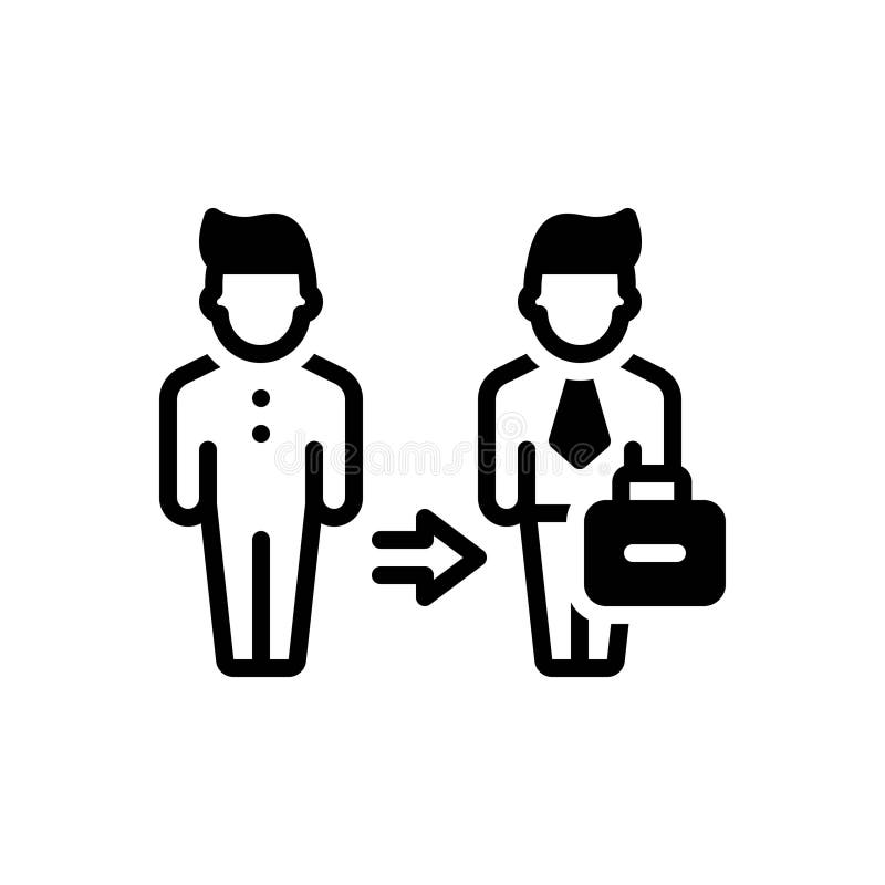 Black Solid Icon for Become, Happen and Furtherance Stock Vector ...