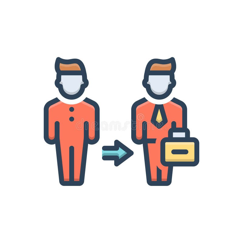 Color Illustration Icon for Become, Happen and Come Stock Illustration ...