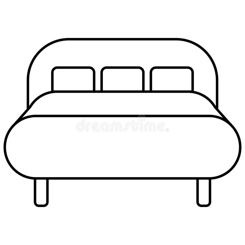 Icon Bed Sleep and Rest, Bed Orthopedic Mattress and Pillows Stock ...