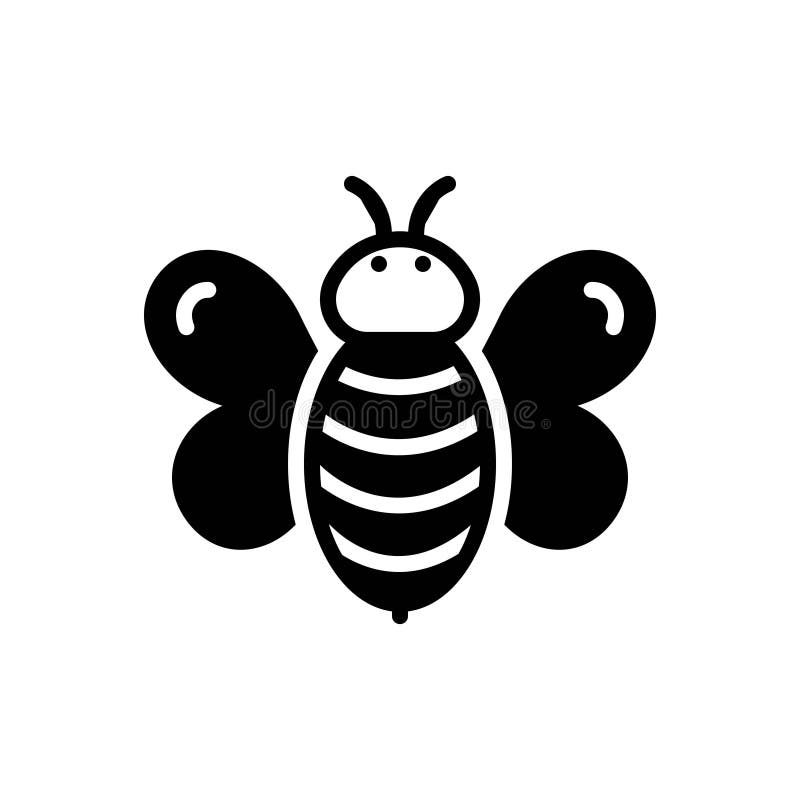 Black Solid Icon for Bee, Buzz and Honeybee Stock Vector - Illustration ...