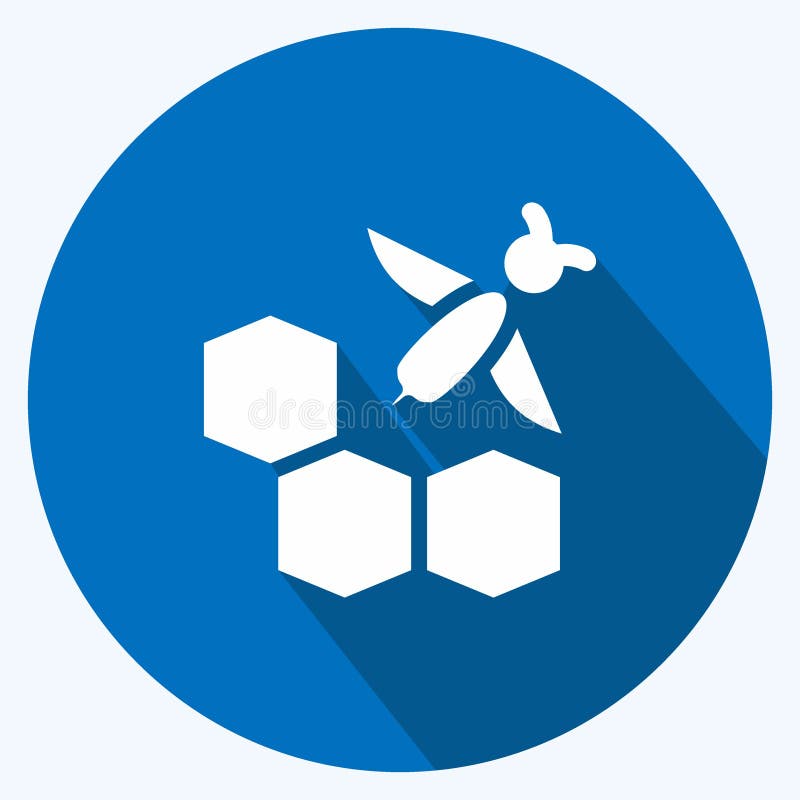 Icon Bee Farm. Suitable for Bee Farm. Long Shadow Style. Simple Design ...