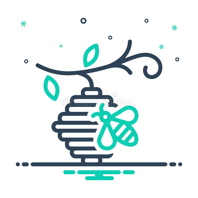 Mix Icon for Bee in Hive, Fly and Insect Stock Vector - Illustration of ...