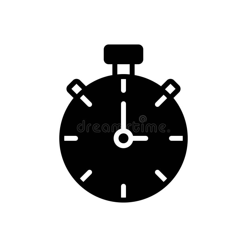 Black Solid Icon for Begin, Start Up and Time Stock Vector ...