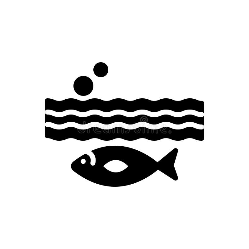 Black Solid Icon for Below, Aquarium and Aquatic Stock Vector ...