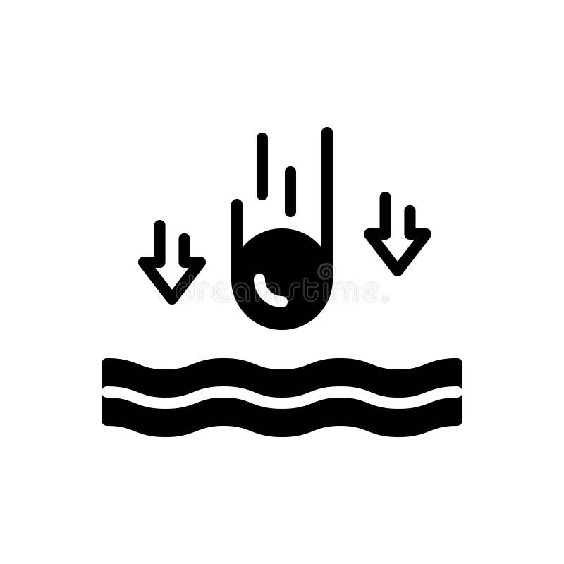 Black Solid Icon for Beneath, Down and Below Stock Illustration ...