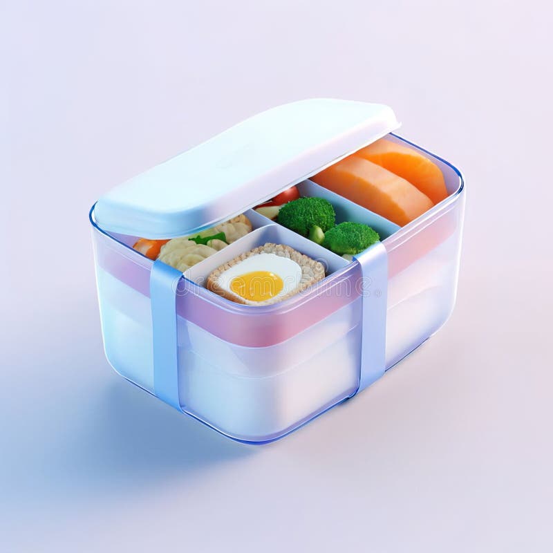 Icon of Bento Box, Glossy Glass Style Illustration Stock Illustration ...