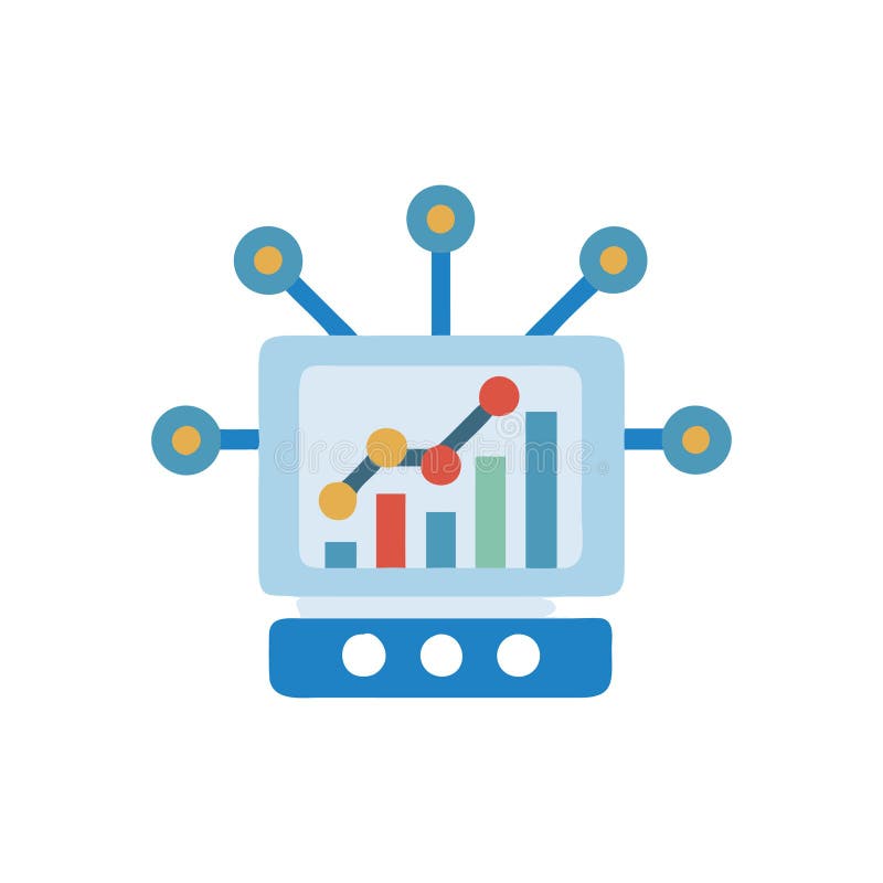 Icon of Big Data for Analysis and Insights Stock Image - Illustration ...