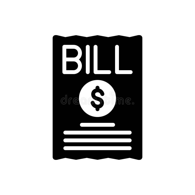Black Solid Icon for Billing, Account and Budget Stock Vector ...