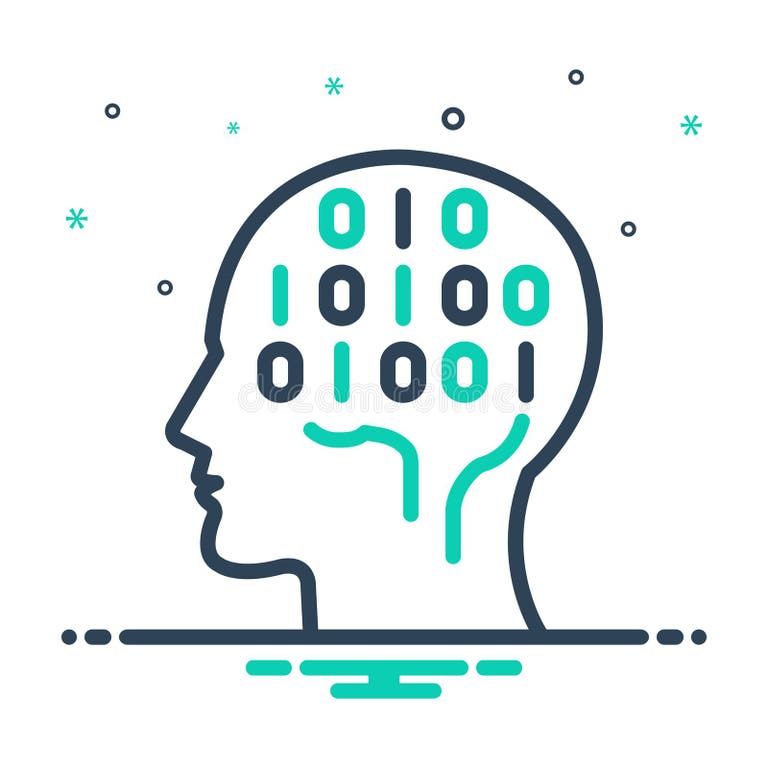 Mix Icon for Binary Mind, Hardware and Chip Stock Vector - Illustration of binary, logotype ...