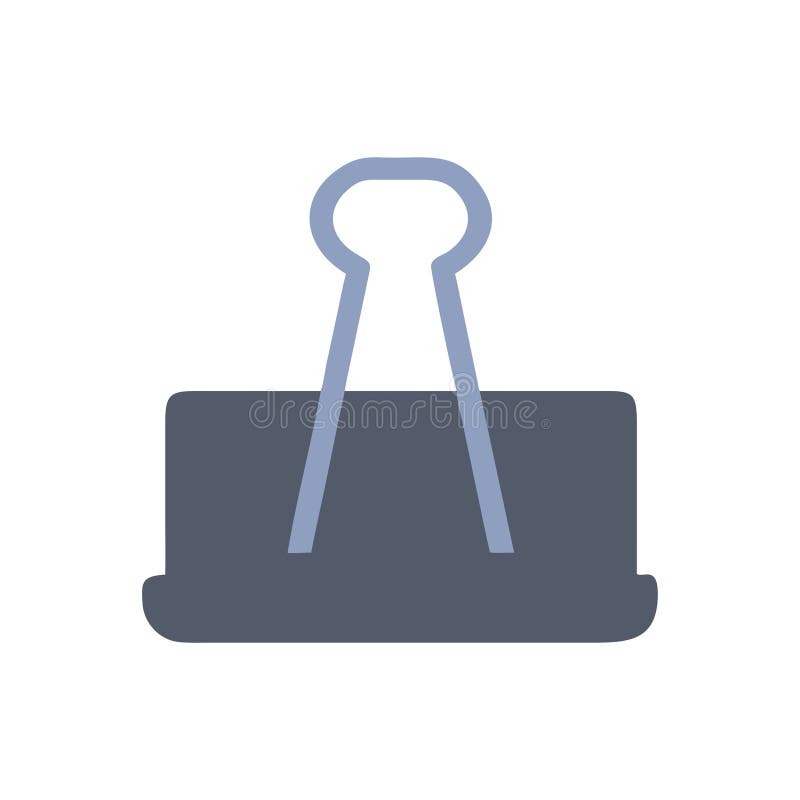 Icon of Binder Clip for Document Management Stock Vector - Illustration ...