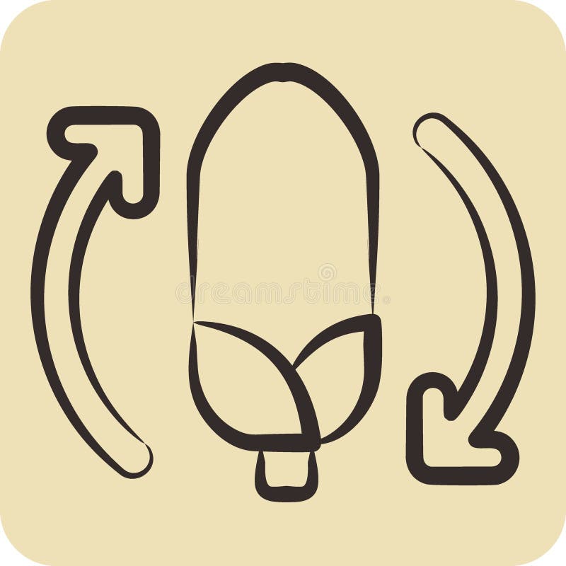 Icon Biodegradable. Related To Plastic Pollution Symbol. Hand Drawn ...