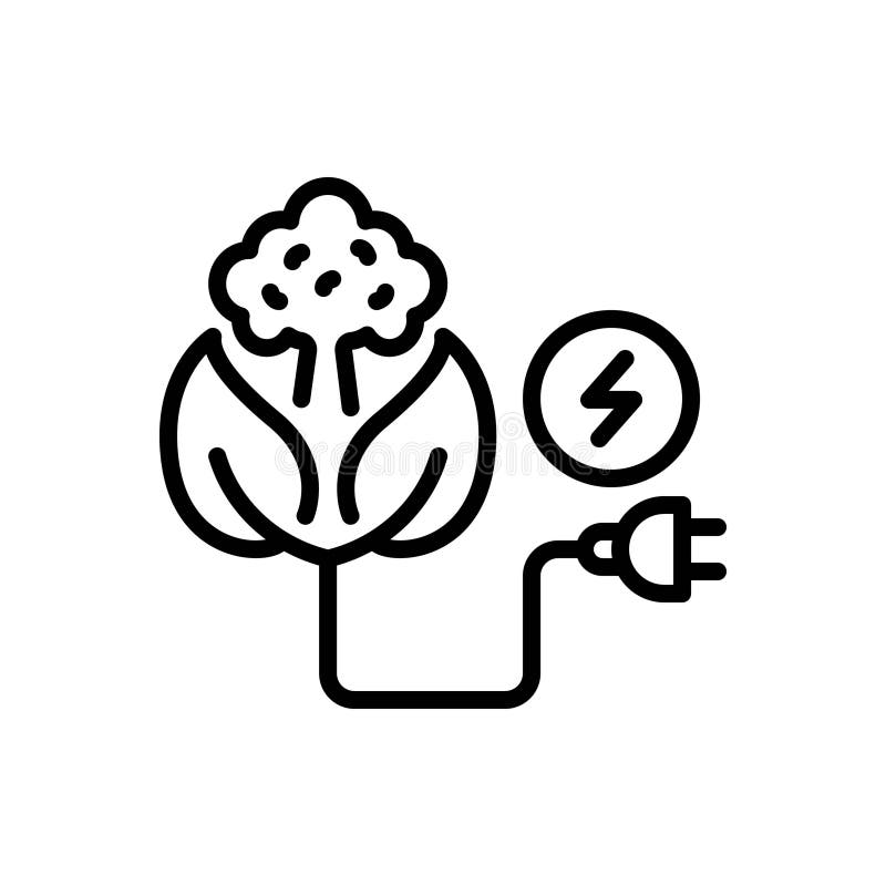 Black Line Icon for Biomass, Renewable and Environment Stock Vector ...