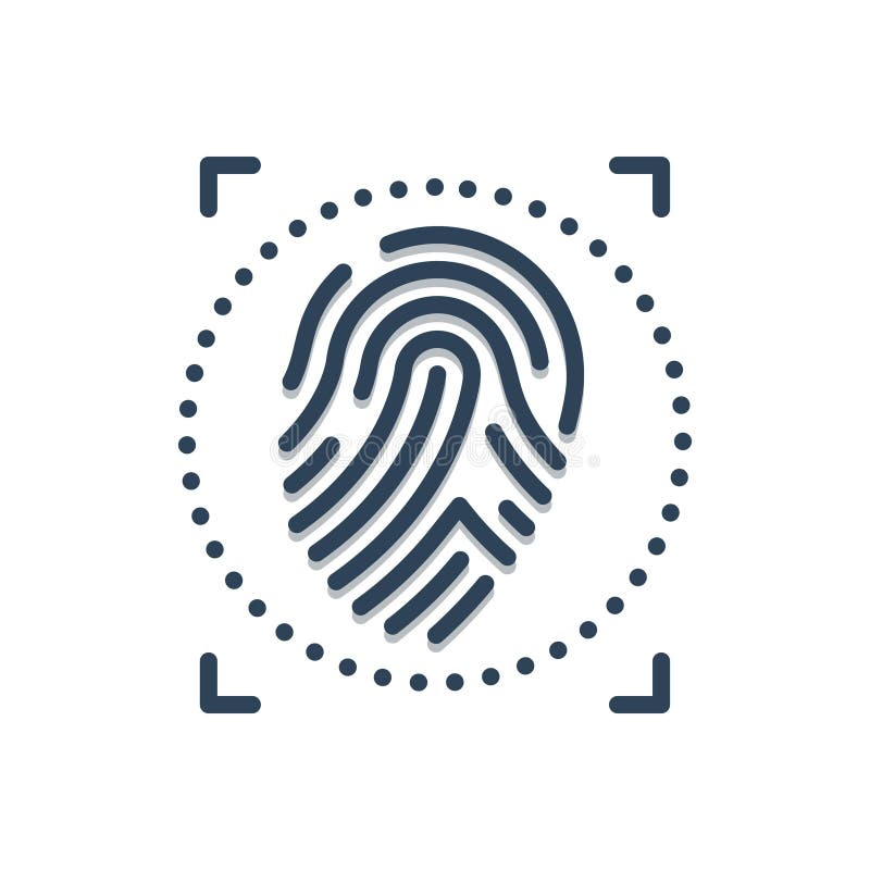 Color Illustration Icon for Biometric, Recognition and Security Stock ...