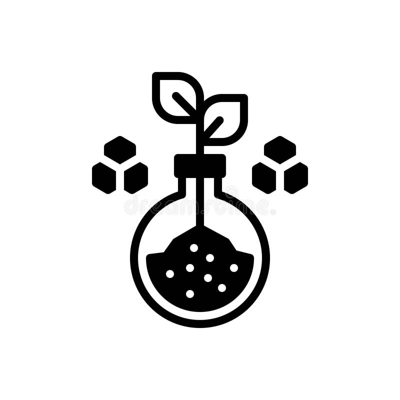 Black Solid Icon for Biotechnology, Bioscience and Atom Stock Vector ...