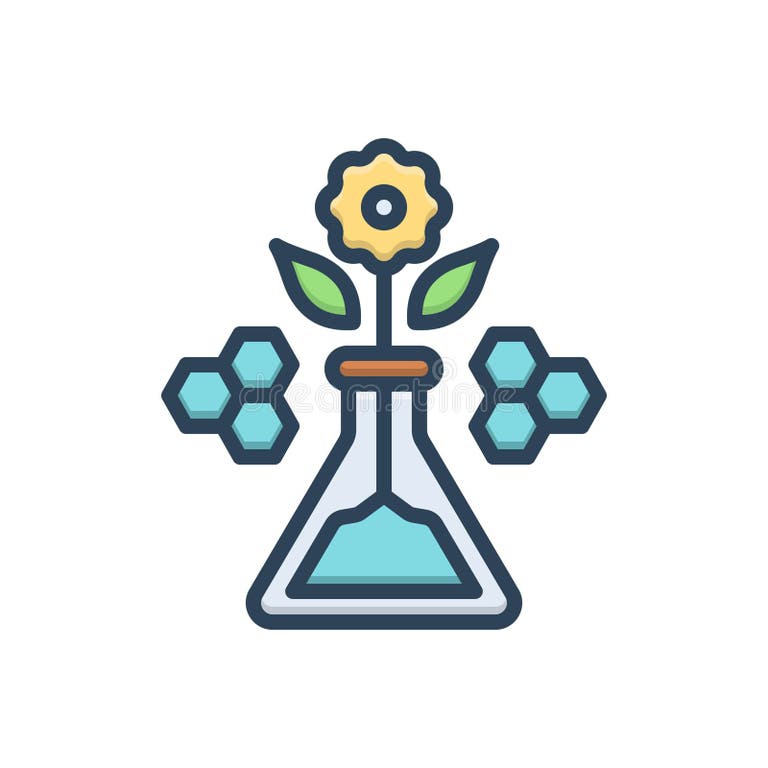 Color Illustration Icon for Biotechnology, Bioscience and Plants Stock ...