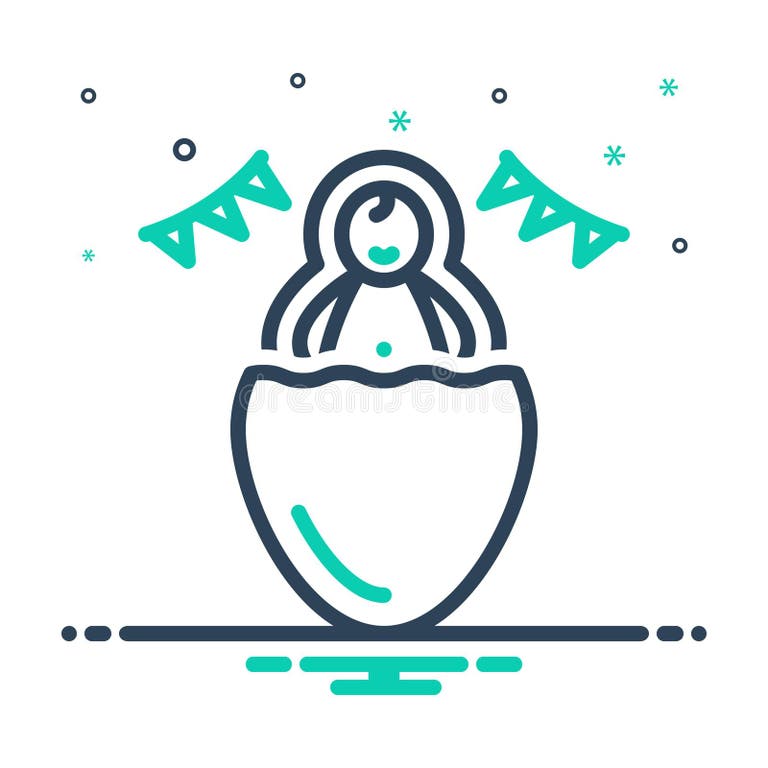 Mix Icon for Birth, Genesis and Happy Stock Vector - Illustration of ...