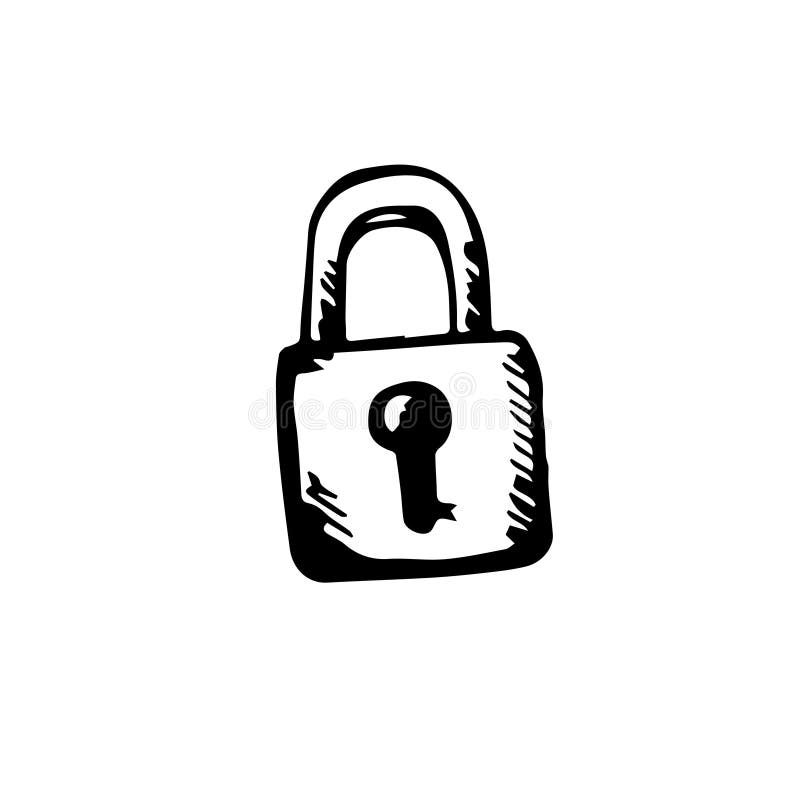 Outline Padlock Unlocked Vector Icon. Isolated Black Simple Line ...