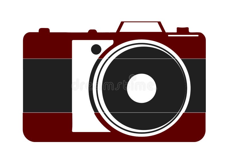 Icon of Black and Red Camera on a White Stock Vector - Illustration of ...