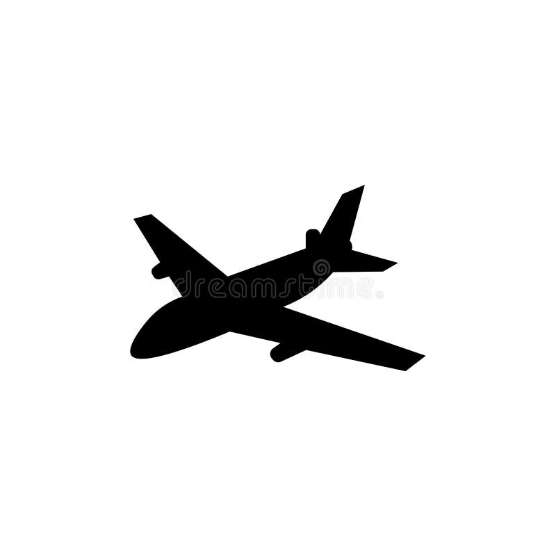 Icon of Black Sign Airplane, Plane. Vector Illustration Eps 10 Stock ...