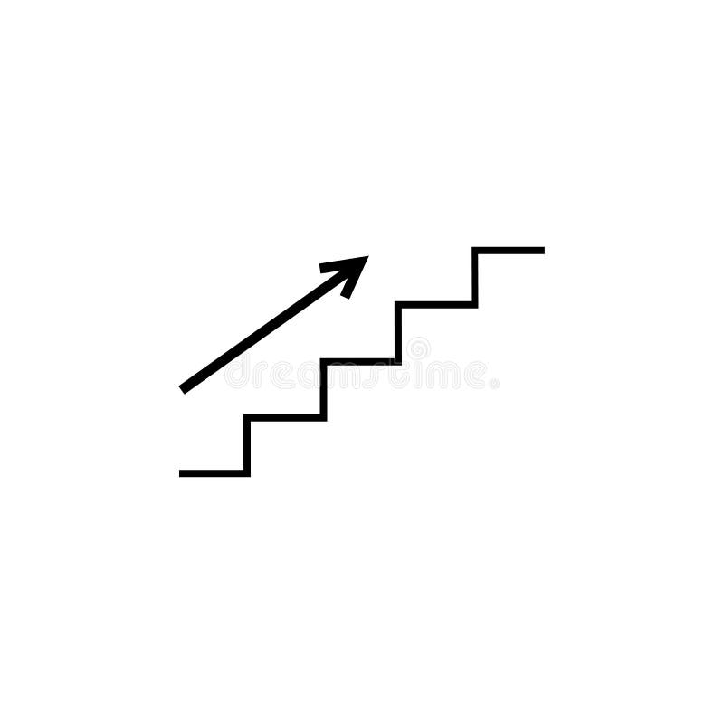 Icon Black Sign of Stairs and Arrow. Vector Illustration Eps 10 Stock ...