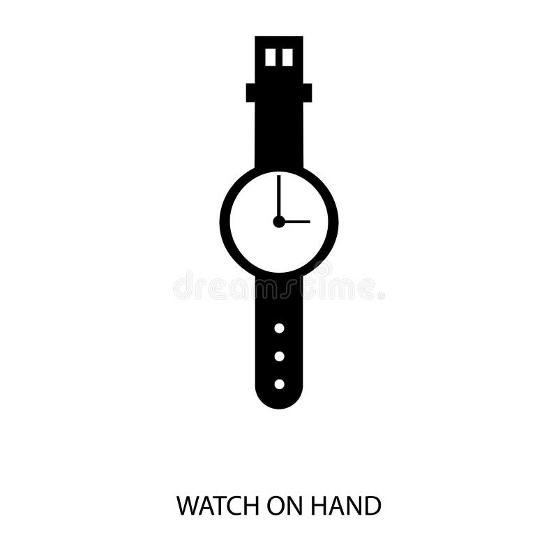 Icon Black Sign Watch on Hand. Vector Illustration Eps 10 Stock ...