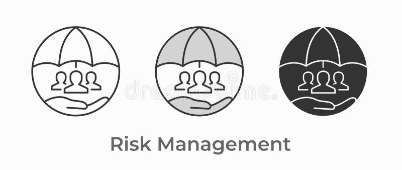 Risk Management Icon. Black Vector Illustration Isolated on White ...